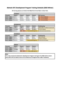 Balmain DFC - Winter 2023 - Development Program Training Schedule ...